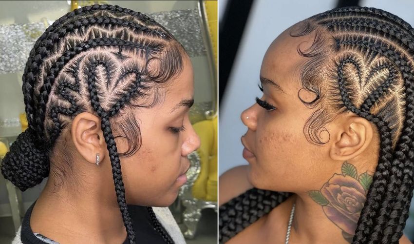 Heart Braid Hairstyle For Black Girls 1582